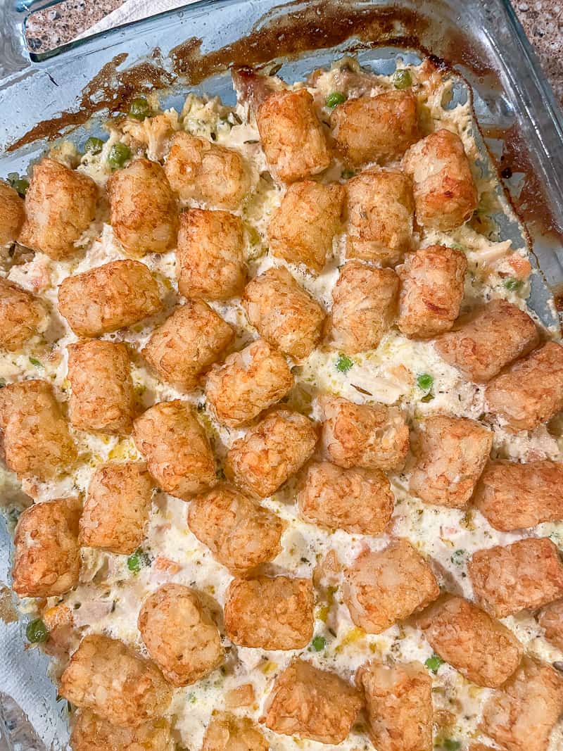 Turkey Tater Tot Casserole Recipe with Leftover Turkey - Dined and Dashed