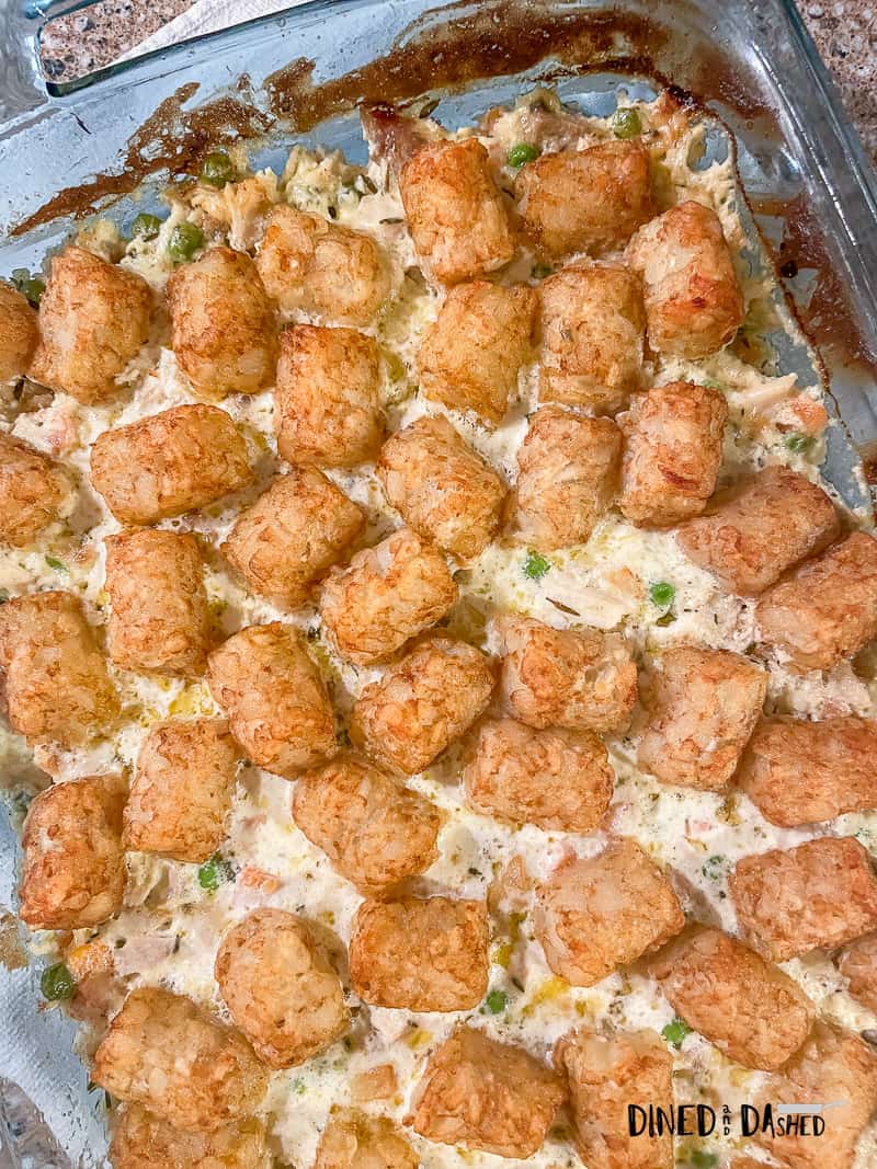 Turkey Tater Tot Casserole Recipe with Leftover Turkey - Dined and Dashed