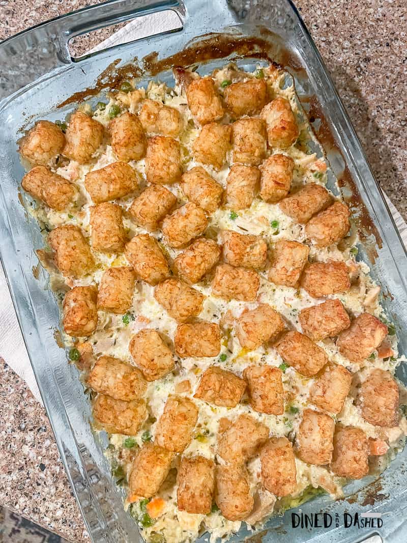 Turkey Tater Tot Casserole Recipe with Leftover Turkey - Dined and Dashed